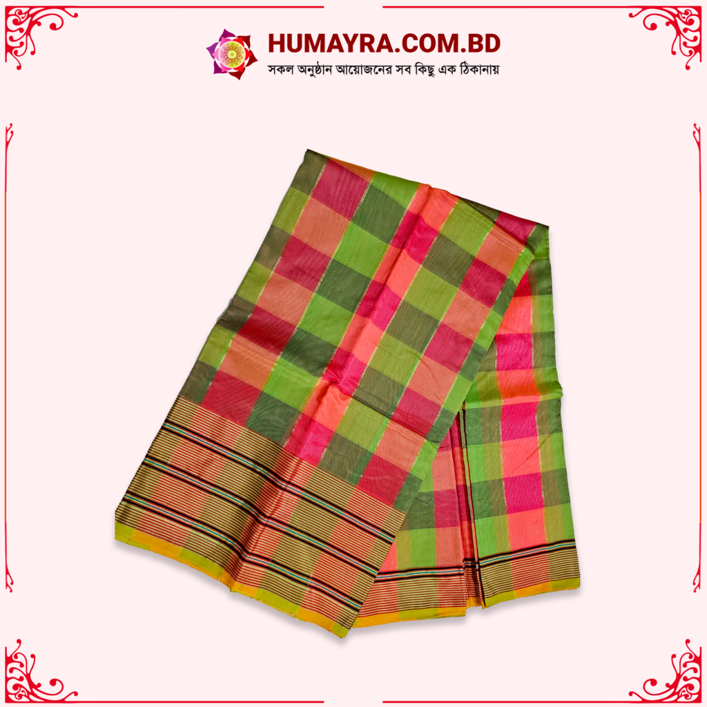 Half Silk Check Saree - Humayra